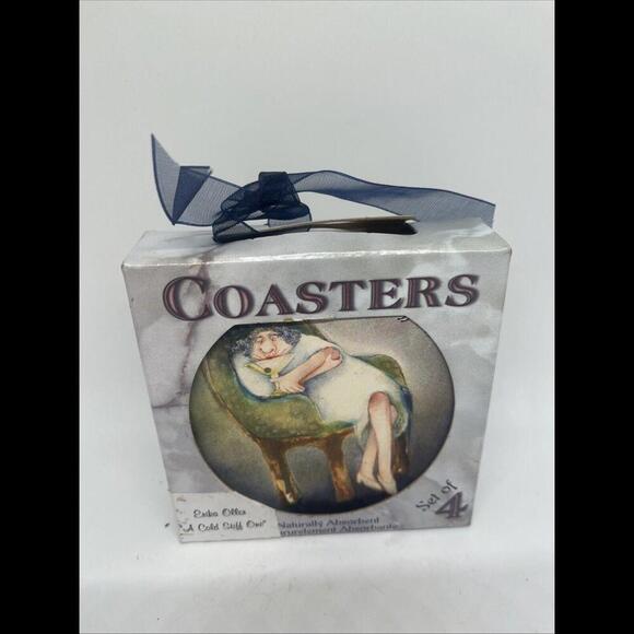 Dining | Vintage New Set Of 4 Erika Oller A Cold Stiff One Cork ...